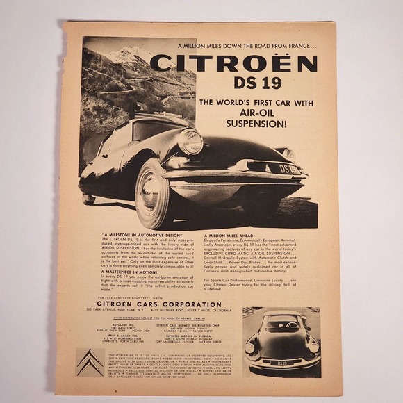 Citroen | Art | Citroen Ds 9 A Million Miles Ahead Print Ad 1958 Sports ...